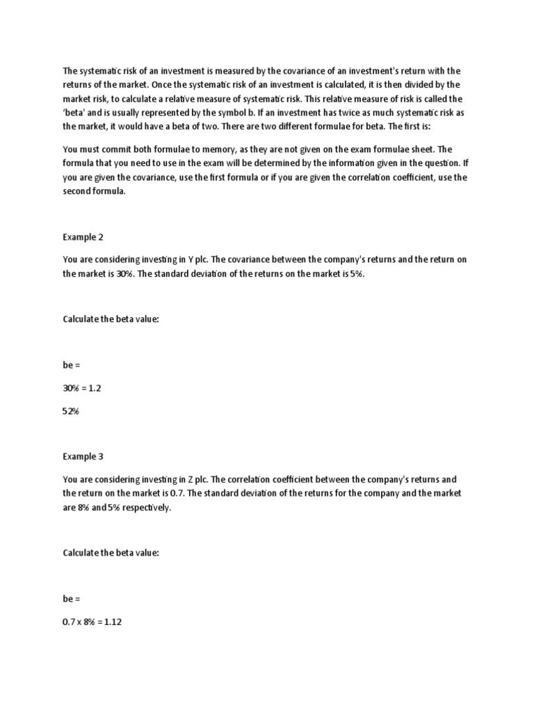 Beta | PDF | Capital Asset Pricing Model | Beta (Finance)