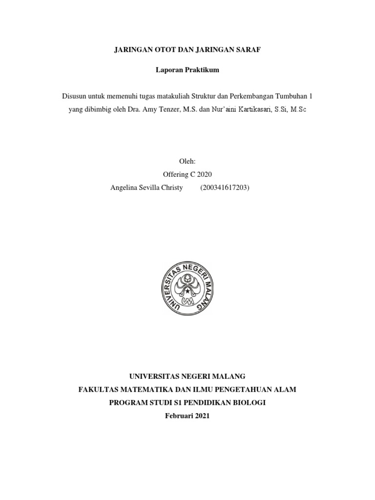 Angelina Sevilla Christy - 200341617203 - Laprak Individu Jar Otot Dan Saraf | PDF