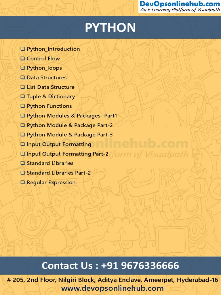 Python: Contact Us: +91 9676336666 | PDF