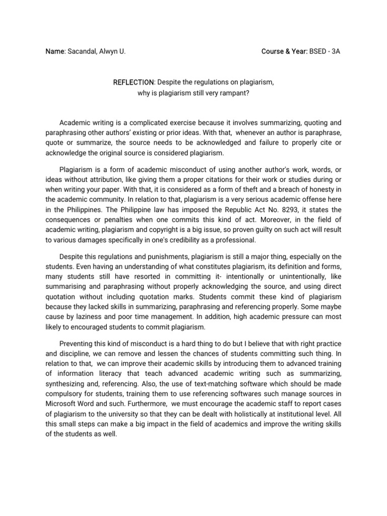 A Us A Candal Reflection 3 | PDF