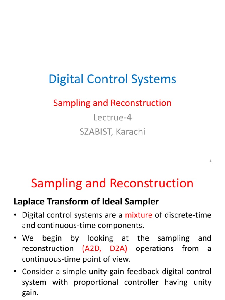 Digital Control Systems: Sampling and Reconstruction | Download Free ...