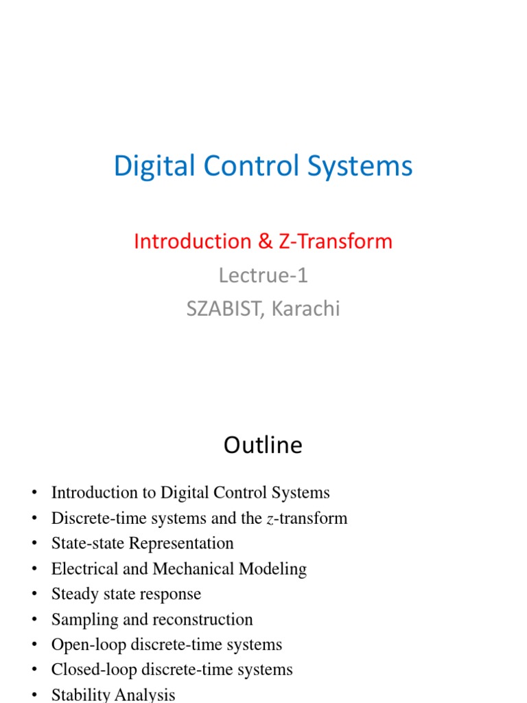 Digital Control Systems & Z-Transform | PDF | Recurrence Relation ...