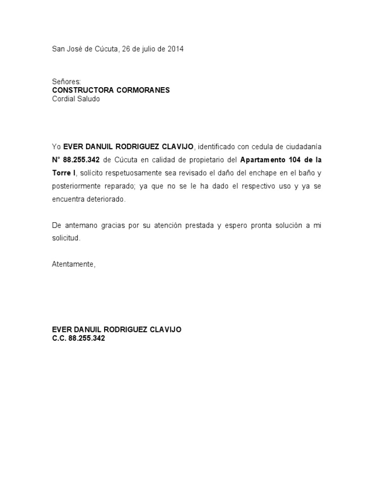 Carta A Constructora | PDF