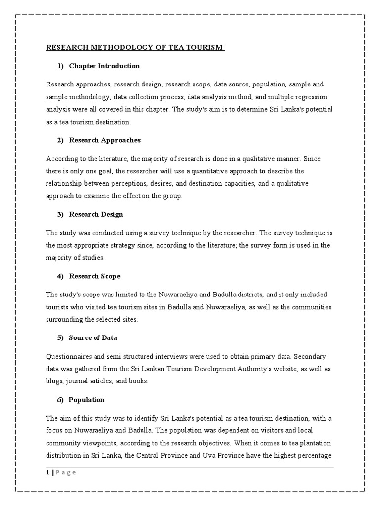 Research Methodology of Tea Tourism | PDF | Survey Methodology ...