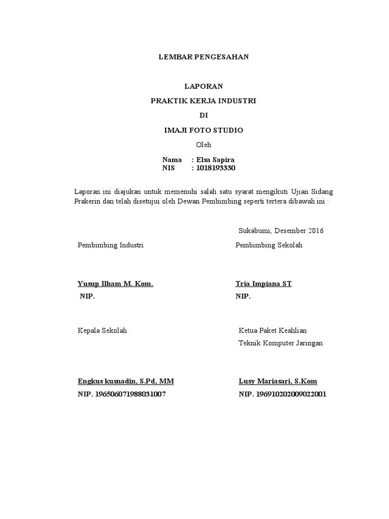 LP, KP, & Daf Isi Laporan PKL | PDF