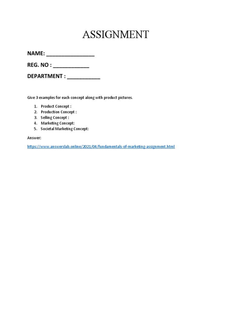 Assignment: NAME: - REG. NO: - DEPARTMENT | PDF