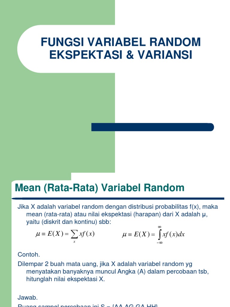 Fungsi Variabel Random | PDF | Metode & Bahan Ajar