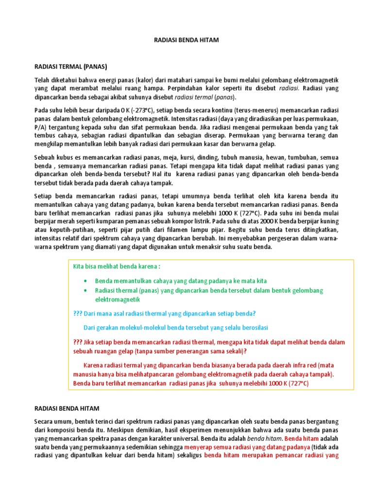 Bab IV Radiasi Benda Hitam New | PDF