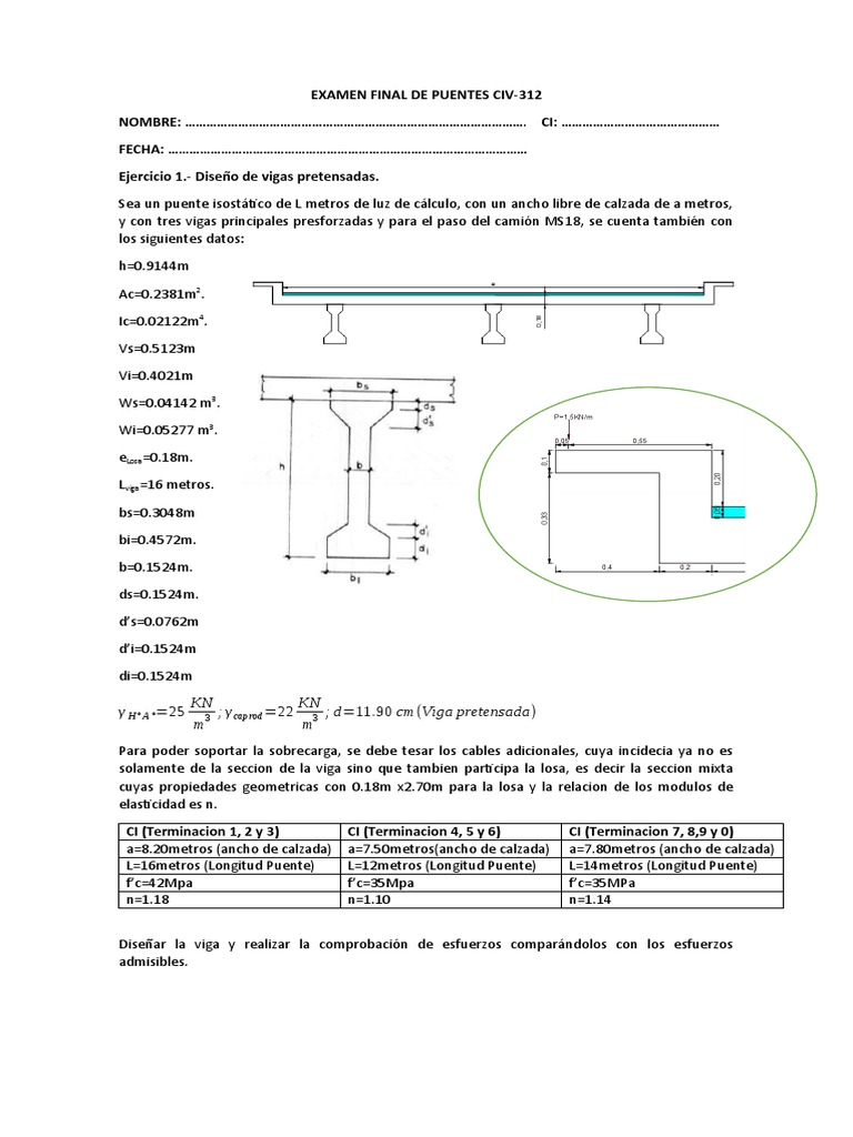 Examen Final Puentes | PDF