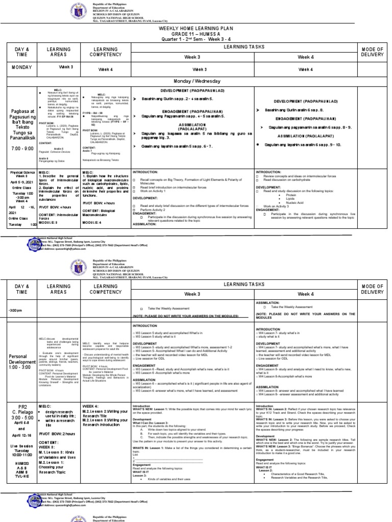 g11 - Humss - A (Week 3 - 4) | PDF