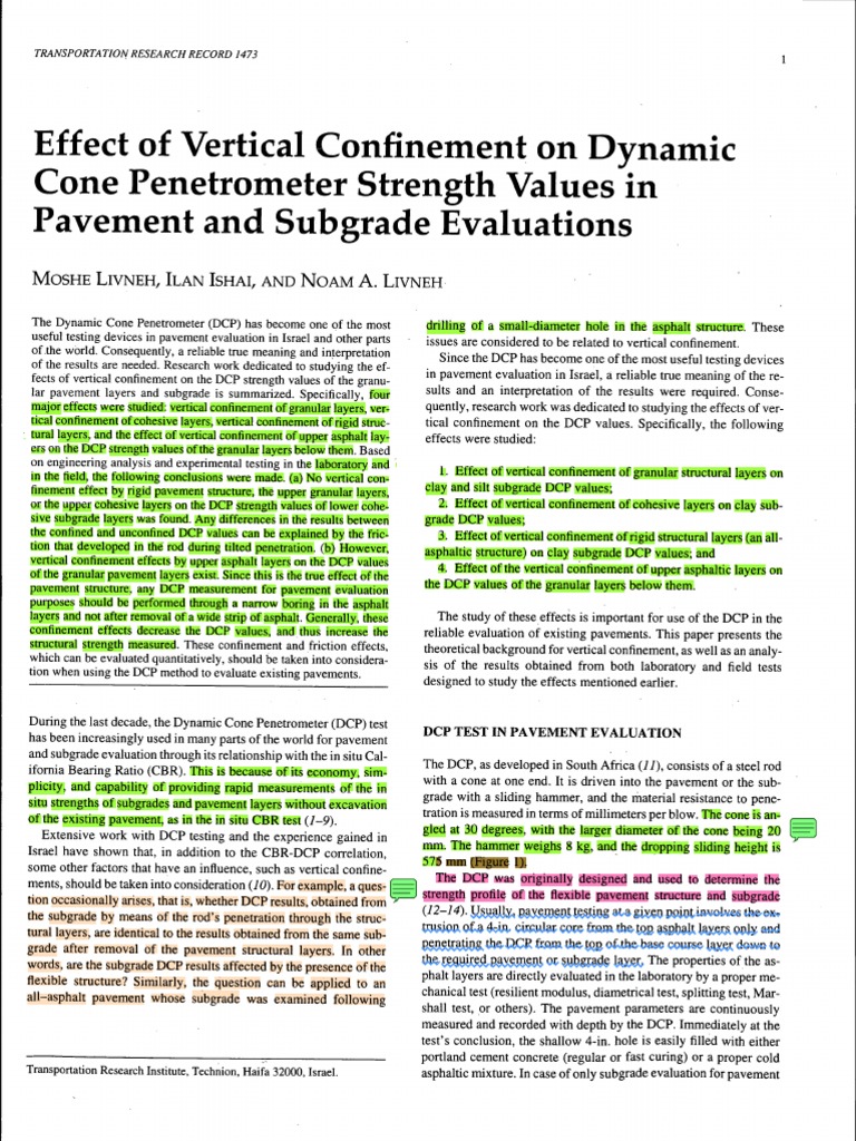 Effect of Vertical Confinement On Dynamic Cone Penetrometer Strength ...