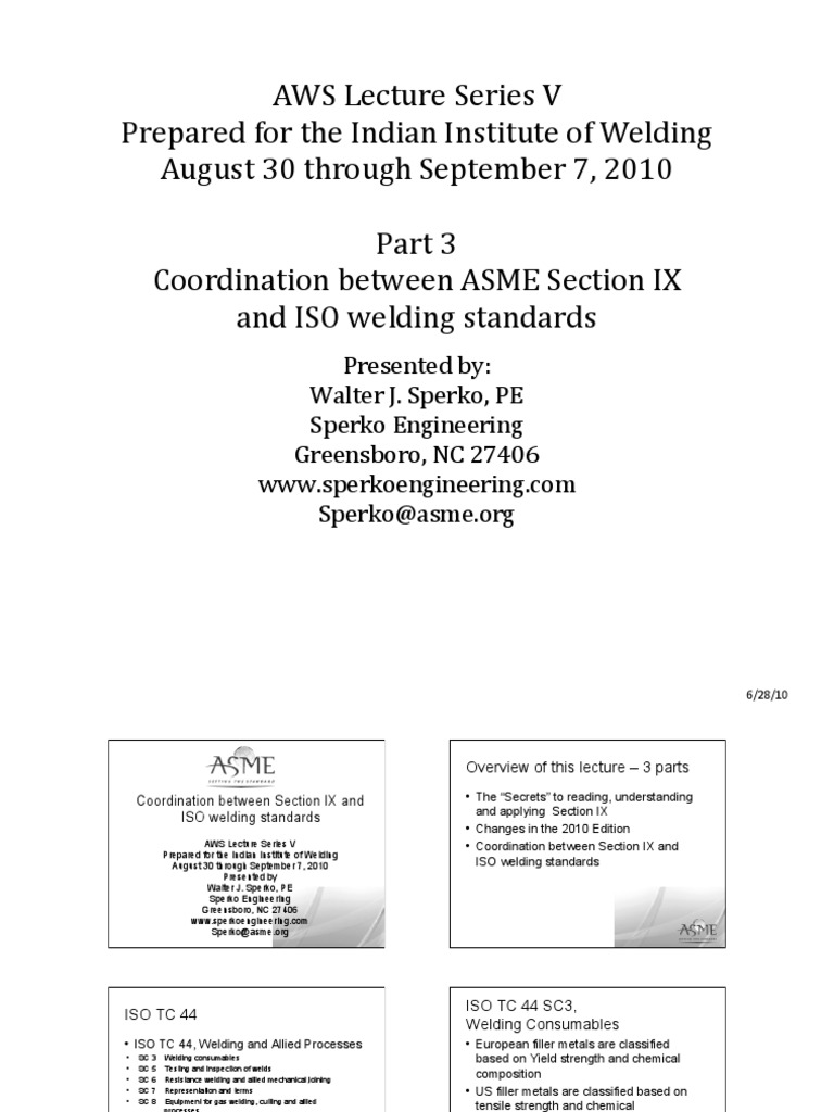 Part III ISO and ASME Developments | PDF | Welding | Construction