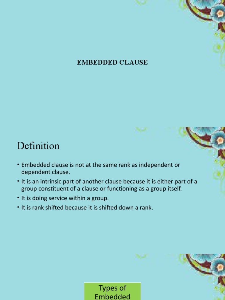Embedded Clause | PDF