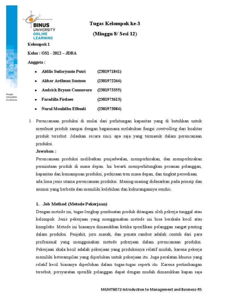 Tugas Kelompok Ke-3 (Minggu 8/ Sesi 12) | PDF