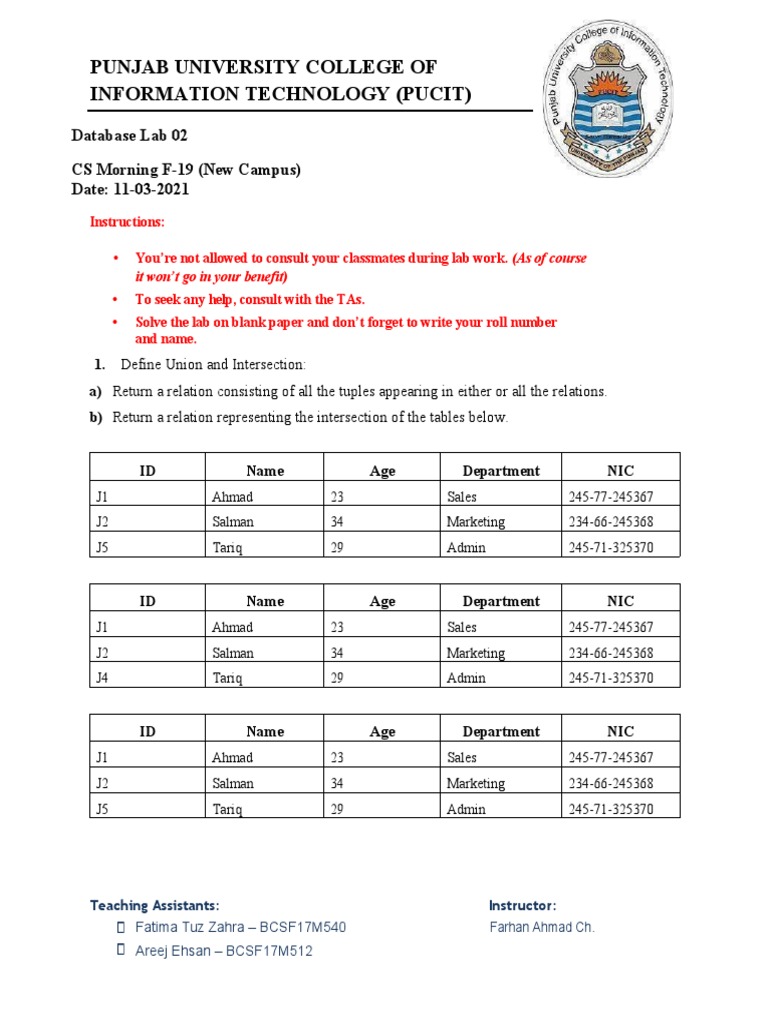 Punjab University College of Information Technology (Pucit) | PDF ...