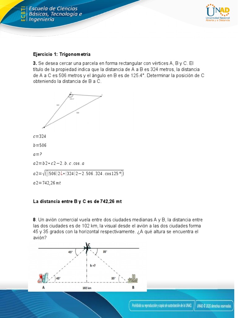 Ejercicios de Trigonometría Aplicada | PDF | Métodos y materiales de ...