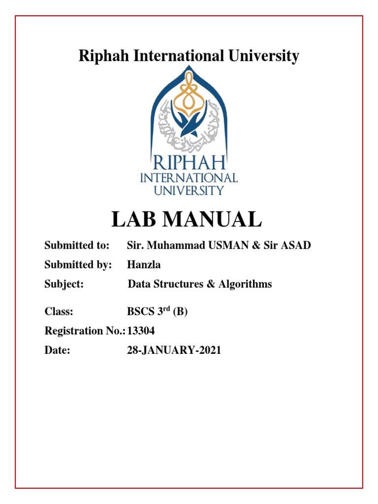 Lab Manual: Riphah International University | PDF | Queue (Abstract ...