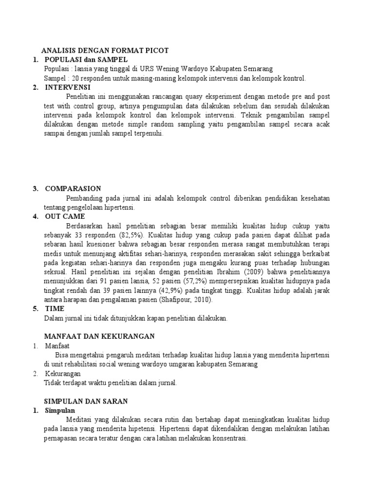 Contoh Format Analisa Picot | PDF