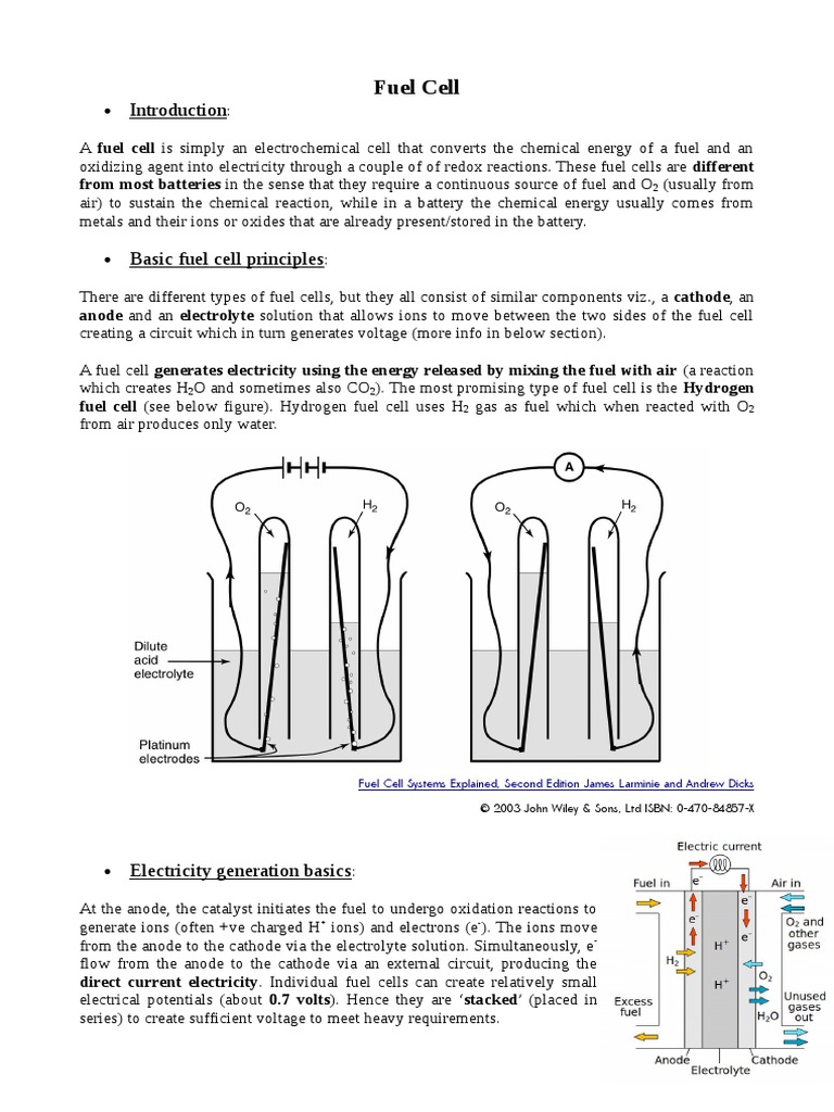 Fuel Cell: Fuel Cell Systems Explained, Second Edition James Larminie ...