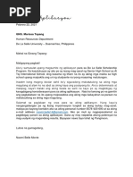 Letter of Intent - Tagalog | PDF