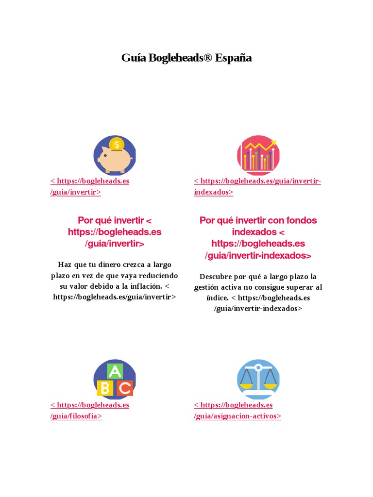 Guia Bogleheads 1 | PDF | Finanzas y administración del dinero