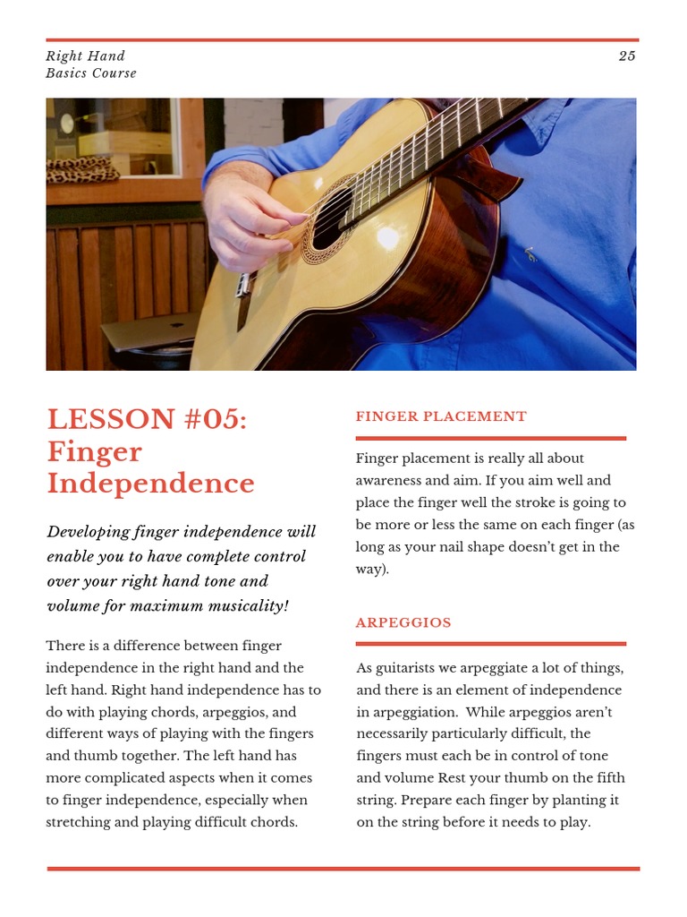 06 Scott Tennant - Right Hand Course - Finger Independence | PDF | String Instruments | Chord ...