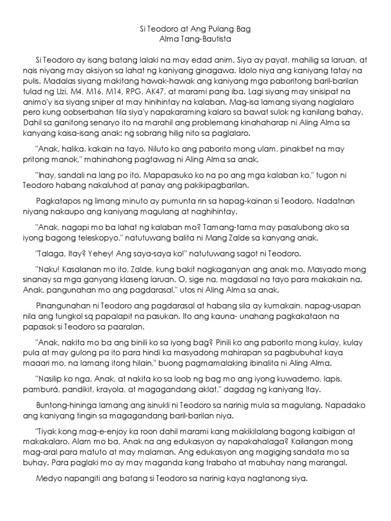 Si Teodoro at Ang Pulang Bag | PDF