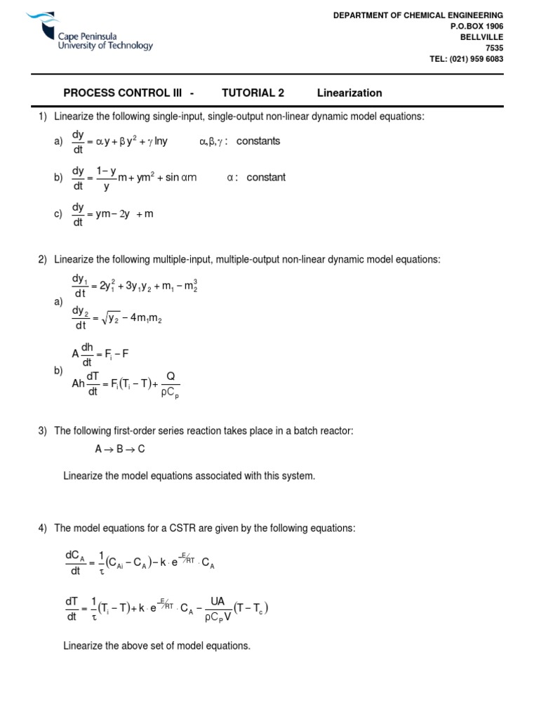 Tutorial 2 - Linearization | PDF