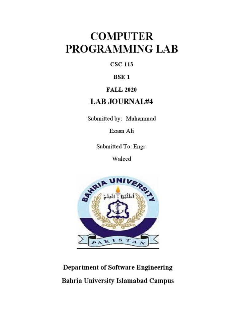 Computer Programming Lab #04 | PDF | Software Development | Software