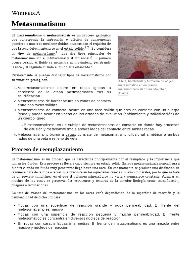 Metasomatismo | PDF | Materiales naturales | Petrología