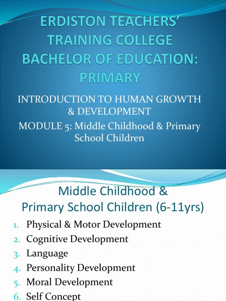 Human Growth & Development - Middle Childhood and Primary School | PDF ...