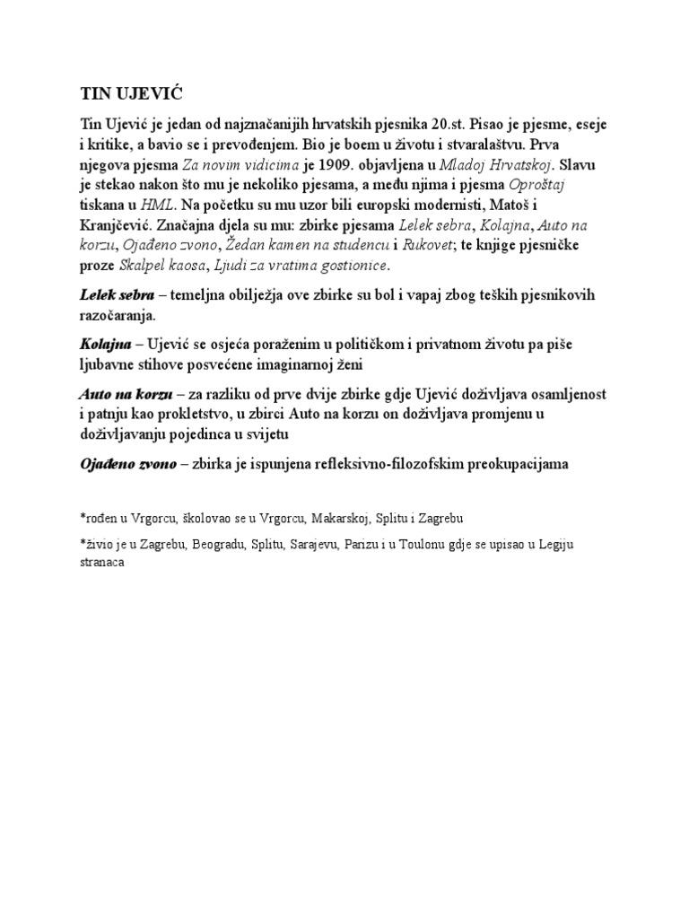 Tin Ujević | PDF