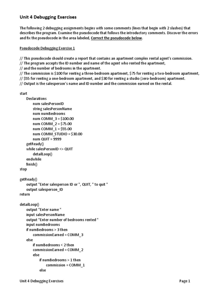 Unit 4 Debug (AutoRecovered) | PDF | Apartment | Software Development