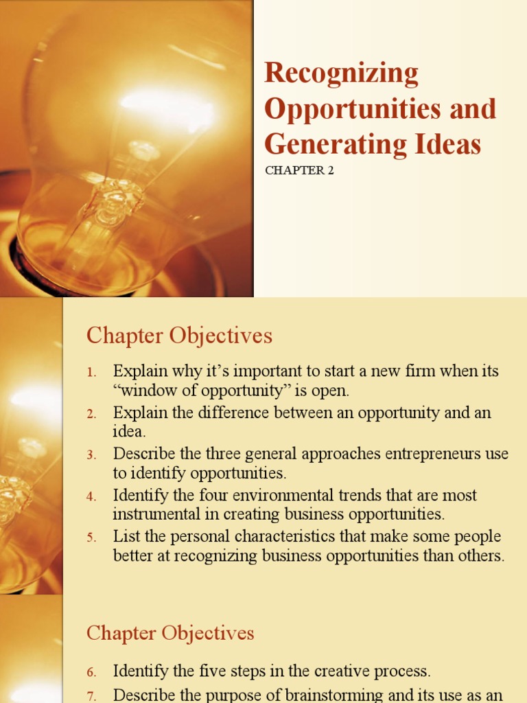 02-Recognizing Opportunities and Generating Ideas | PDF | Brainstorming ...