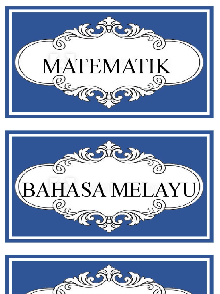 Label Mata Pelajaran1 | PDF