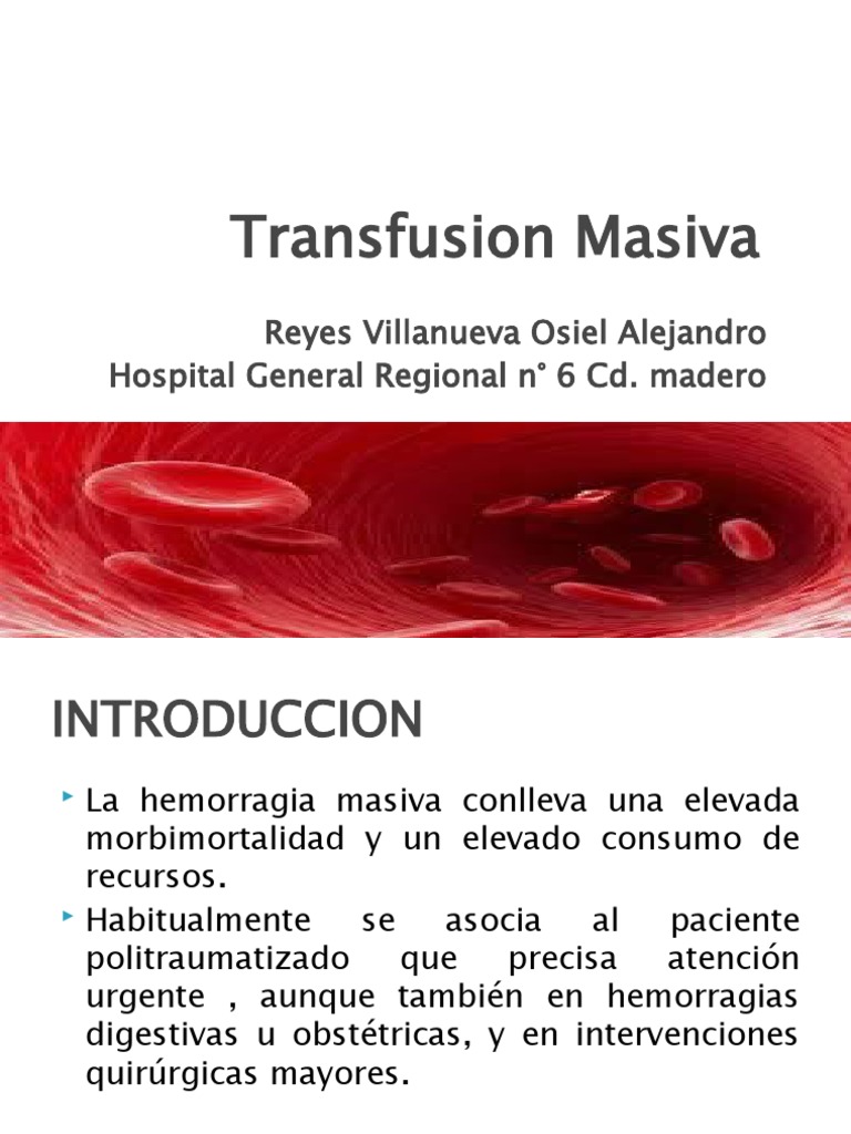 Transfusion Masiva | PDF