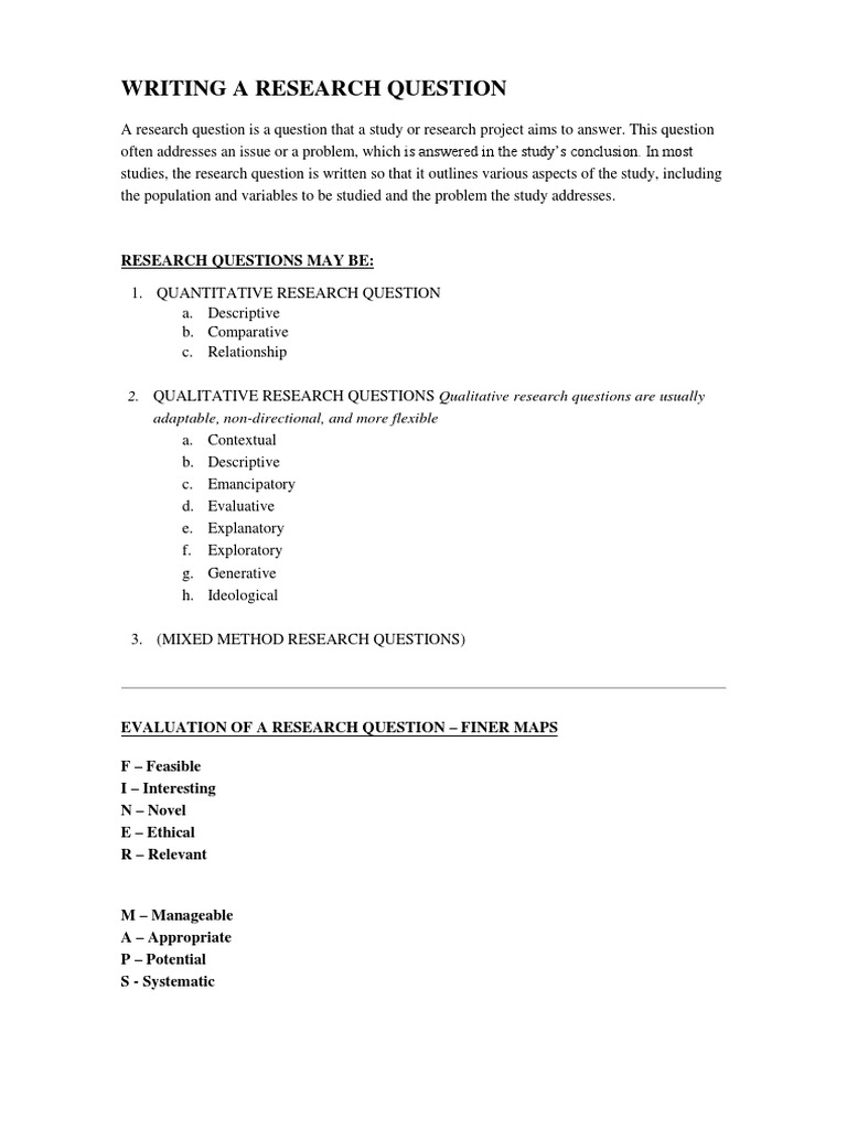 Crafting Effective Research Questions | PDF | Science & Mathematics