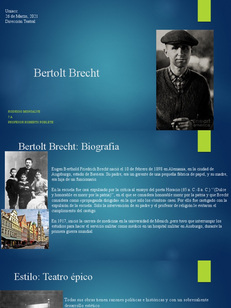 Biografía y Legado de Bertolt Brecht | PDF | Teatro | Entretenimiento (general)