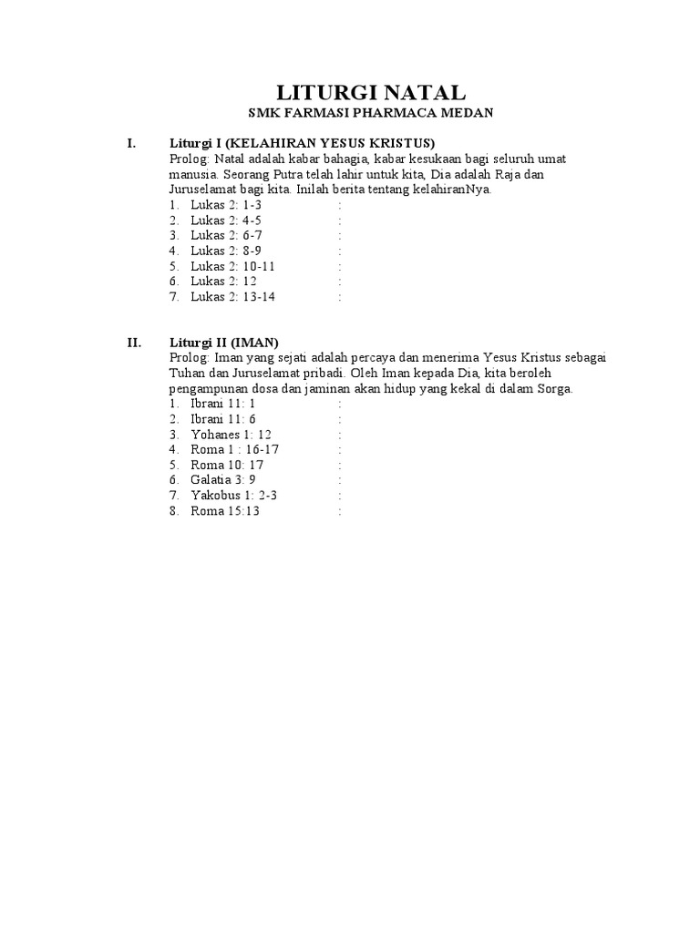 Liturgi Natal | PDF