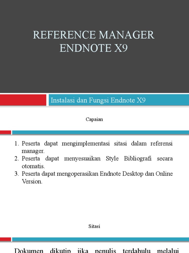 Instalation Dan Fungsi Endnote Pada Penulisan Karya Ilmiah | PDF
