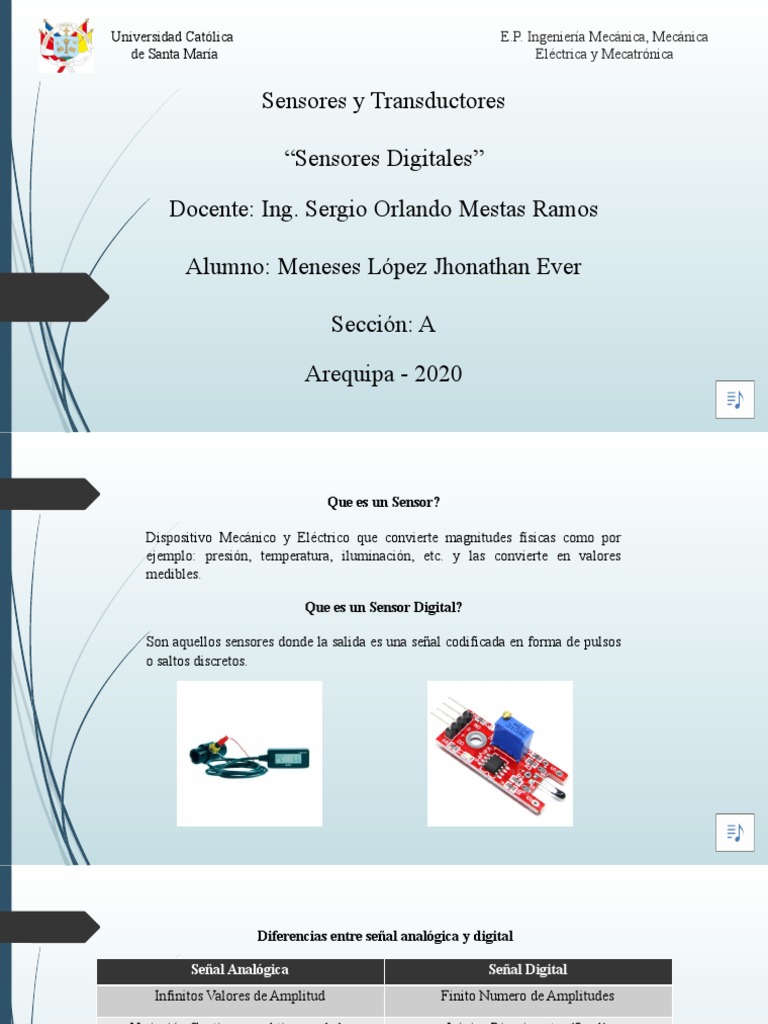 Sensores digitales: Características, tipos y ejemplos | PDF | Sensor ...