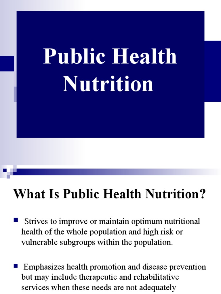 Public Health Nutrition | Download Free PDF | Obesity | Malnutrition