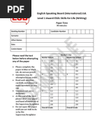 ESOL - Entry 3 - Writing Candidate Paper - Practice Paper C 2 | PDF ...