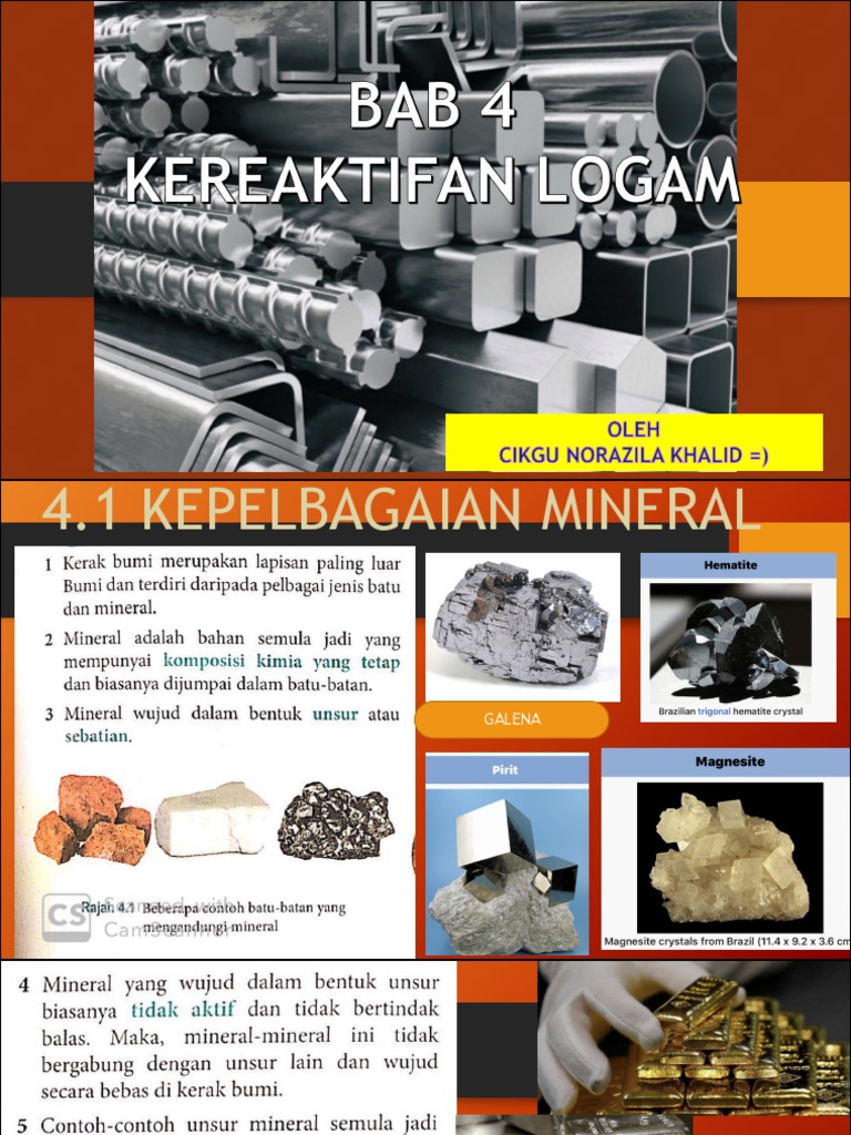 Bab 4 T3 Kssm Kereaktifan Logam Pdf