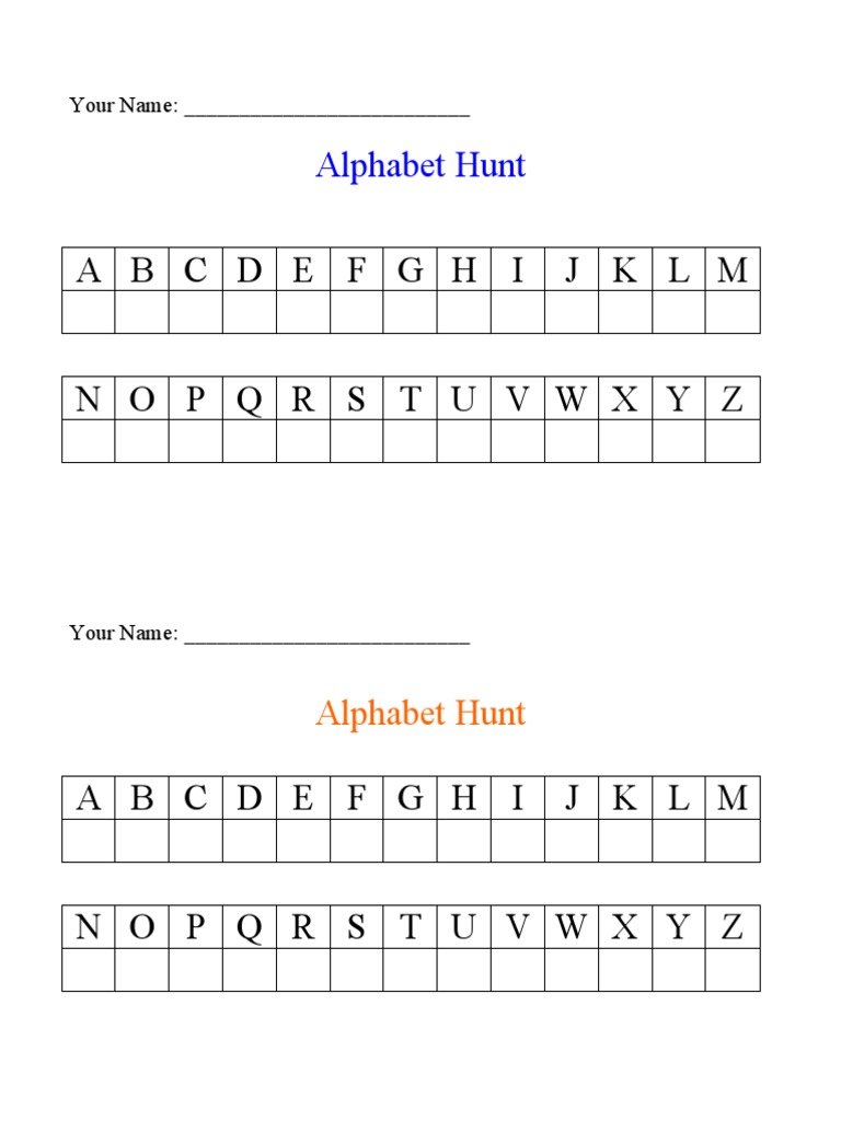 Alphabet Hunt | PDF