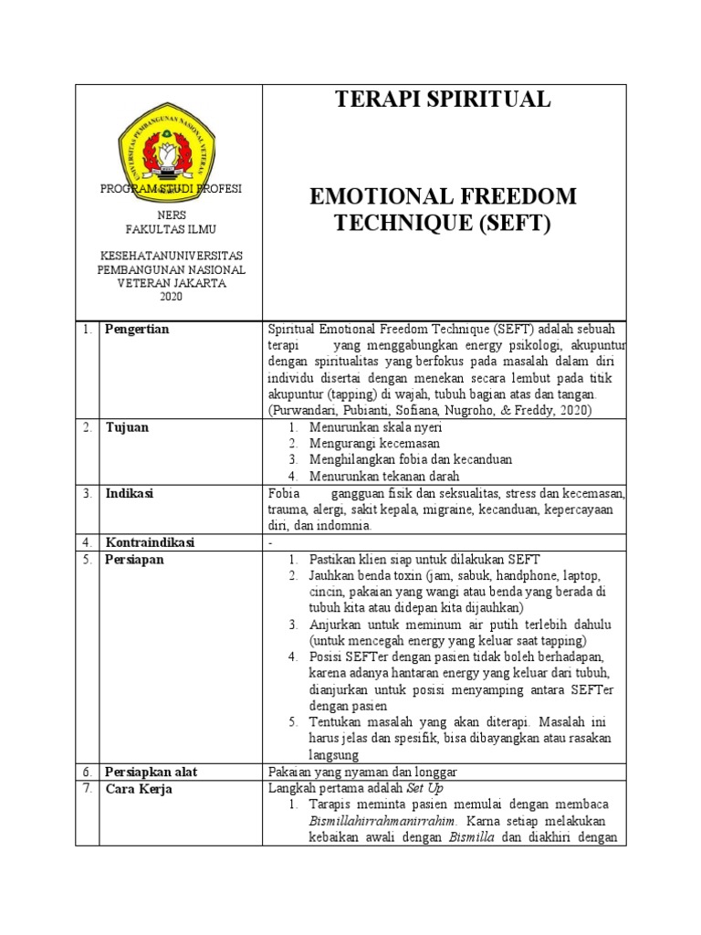 Sop Terapi Seft Nada Saskia | PDF