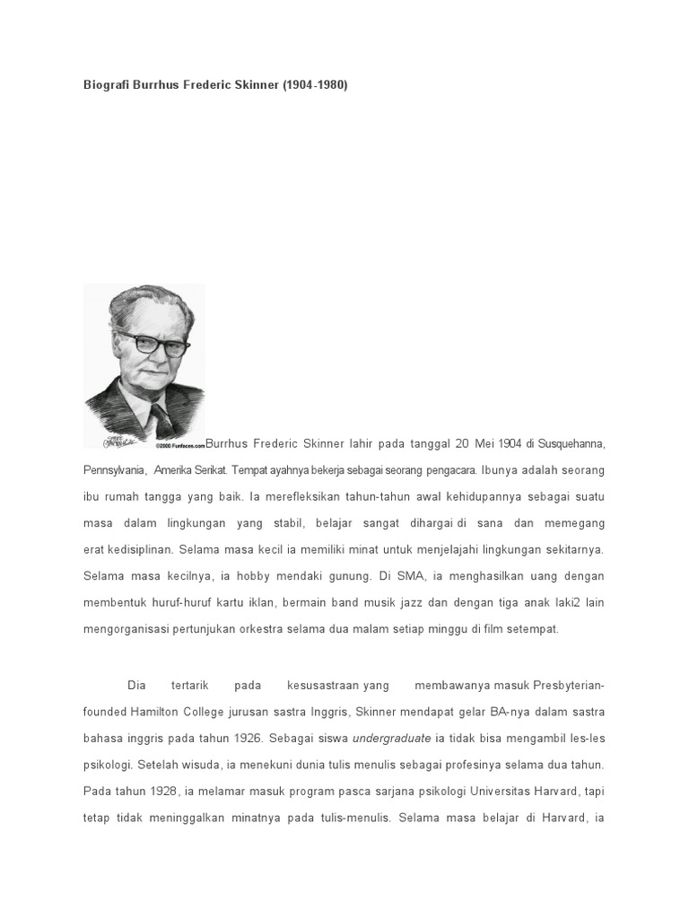 Biografi B.F. Skinner dan Teorinya | PDF | Filsafat | Pengembangan Diri