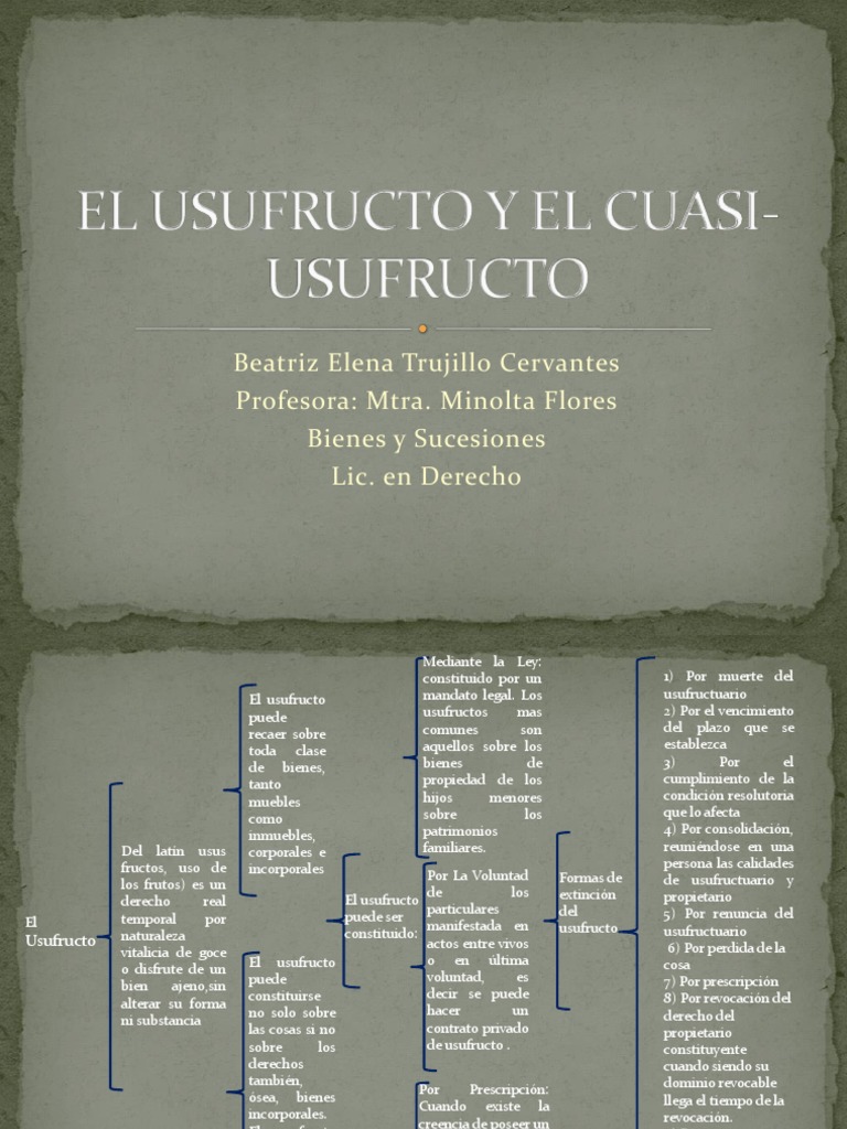 El Usufructo y El Cuasi-Usufructo | PDF | Propiedad | Principios éticos