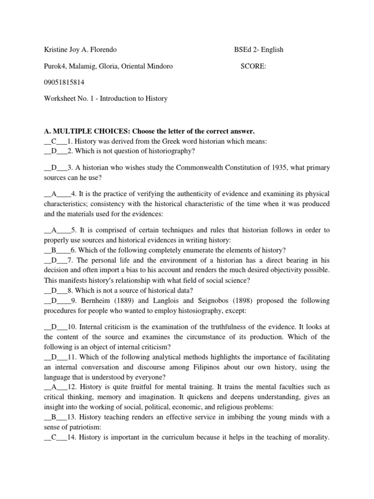 Florendo - Pretest - Bsediienglish (1) - Kristine Joy Ada Florendo ...