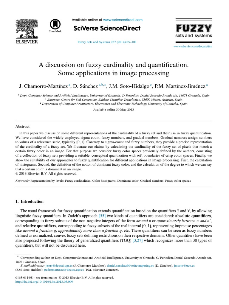 FSS-2014 (Fuzzy Cardinality) | PDF | Fuzzy Logic | Numbers